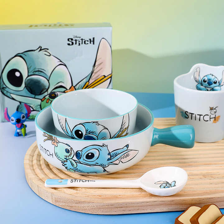 Stitch Cartoon Ceramic Dinnerware Set - 6-Piece Divided Tableware for ...
