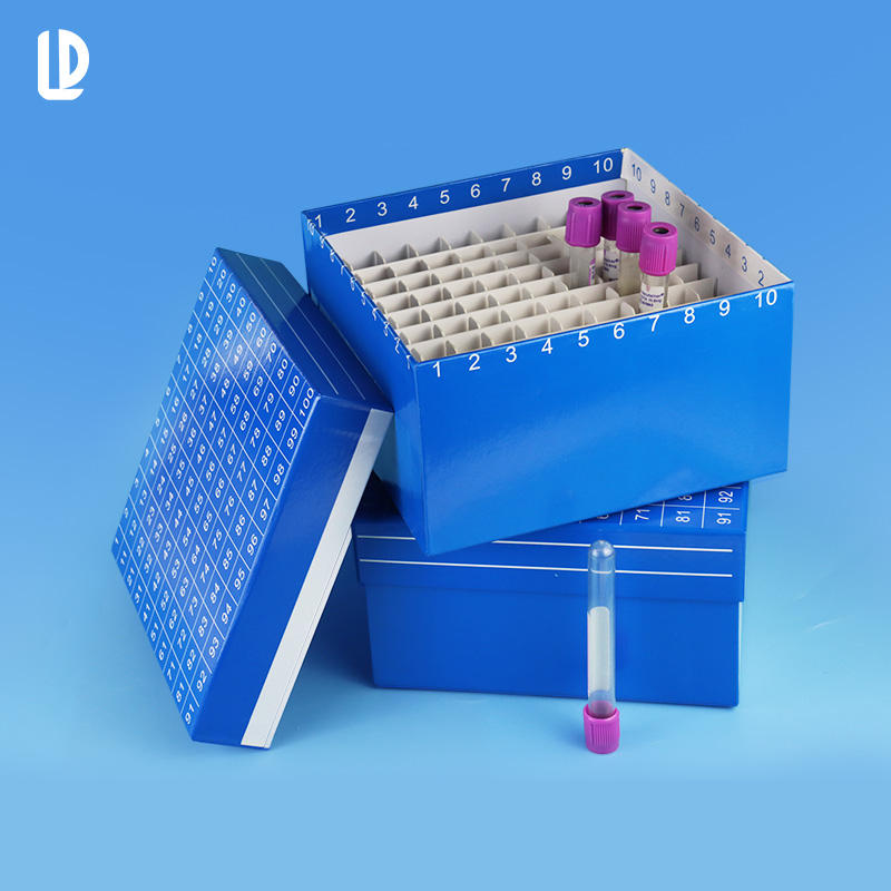 100 Well Paper Cryo Storage Box for Vacuum Blood Collection Tubes ...