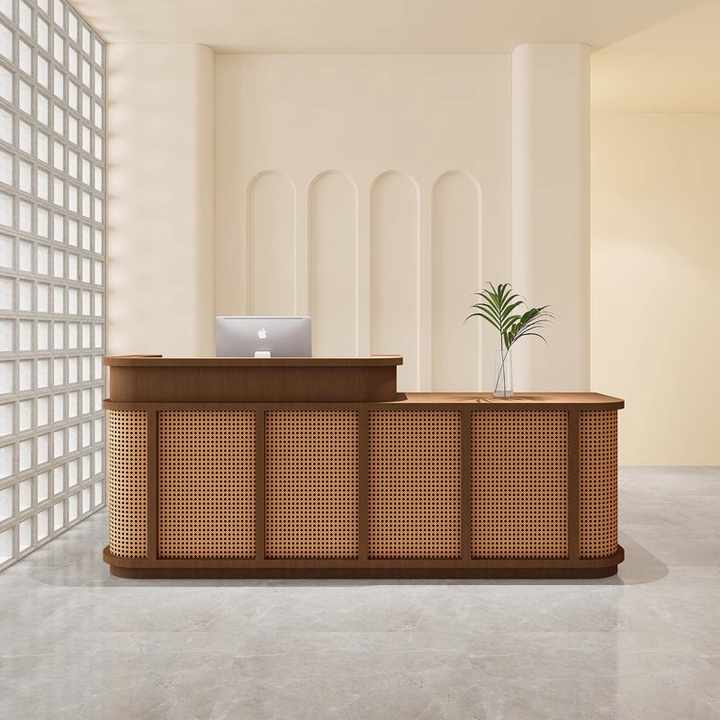 New Classic Furniture Bamboo Reception Desk - Retro Style