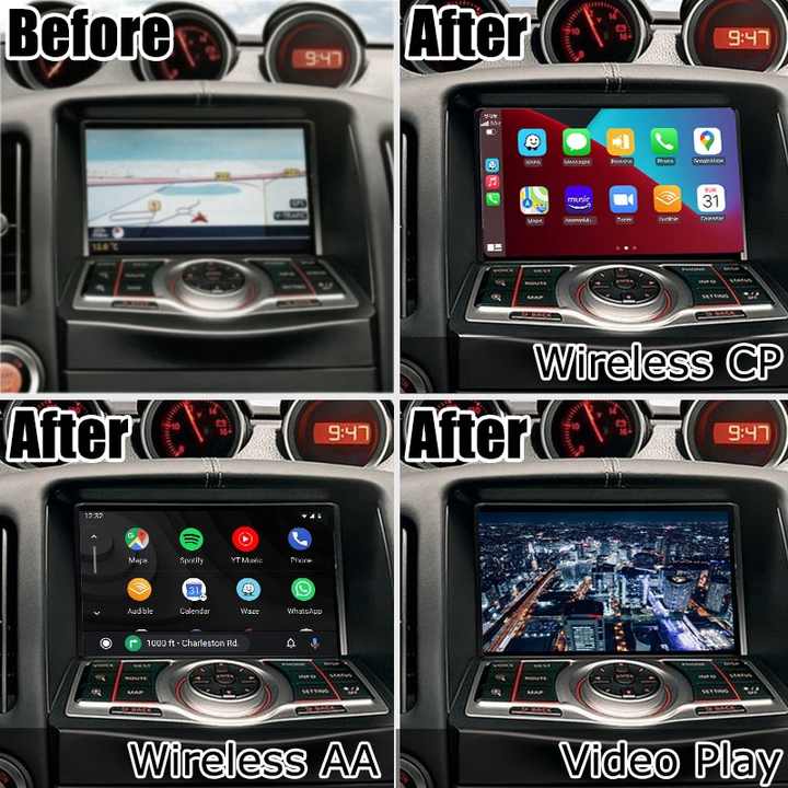Lsailt Wireless CP AA HD Screen Upgrade for Nissan 370z