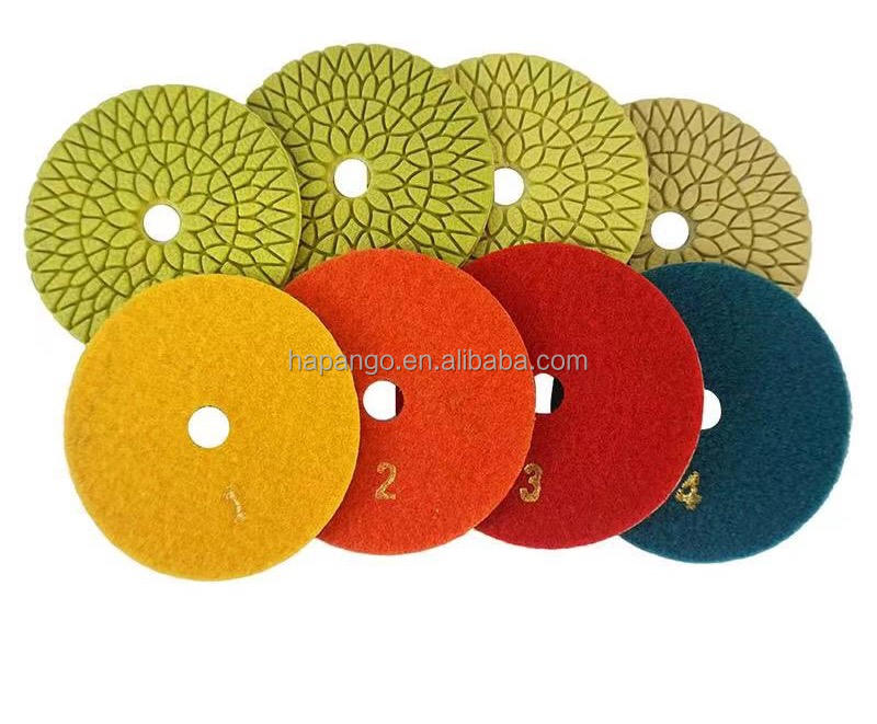 Factory Wholesale 4Inch 4-Steps Flexible Diamond Wet Polishing Pad for ...