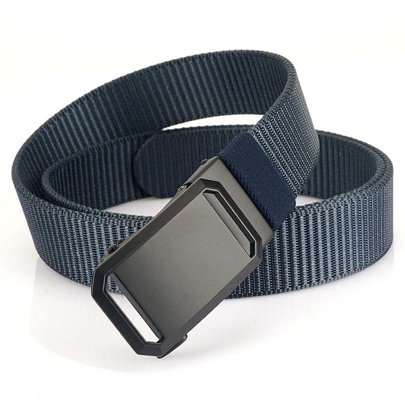 Men's Outdoor Tactical Auto Lock Alloy Buckle Custom Blue Nylon Sporty ...