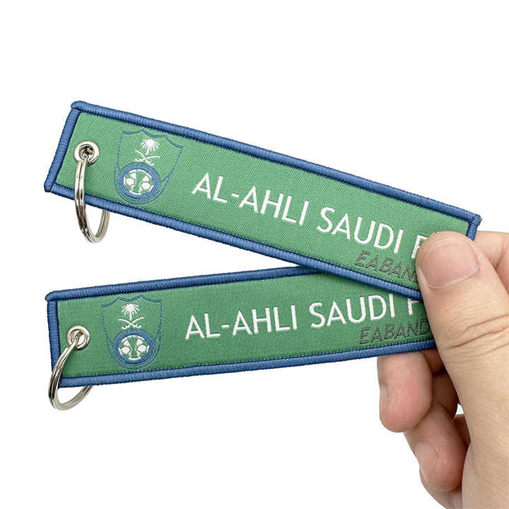 Wholesale Woven Key Tag Custom Cheap Brand Keychain Embroidery Tag ...