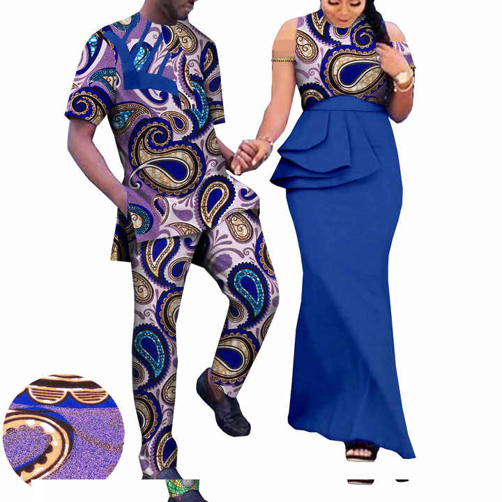 2024 Ready African Native Full Couple Clothes Wear Matching Material ...