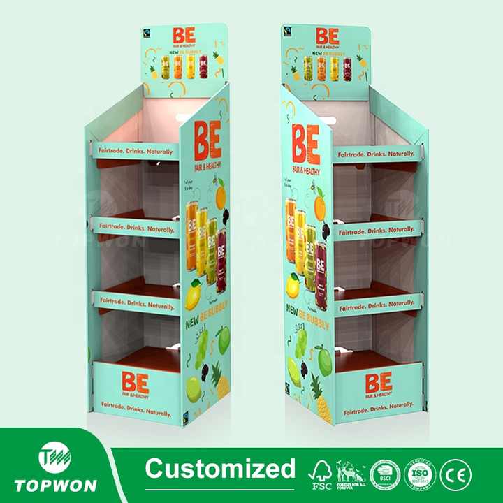 Custom Supermarket Retail Paper Display Racks - Corrugated