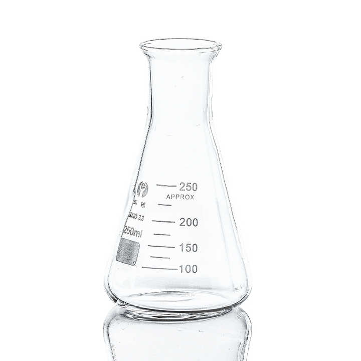 Laboratory glassware glass conical erlenmeyer bottle wide narrow neck ...