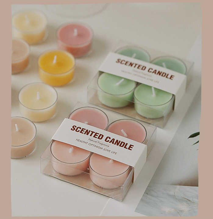 Colorful Round Small Tealight Candle Soy Wax Wedding Handmade Scented ...