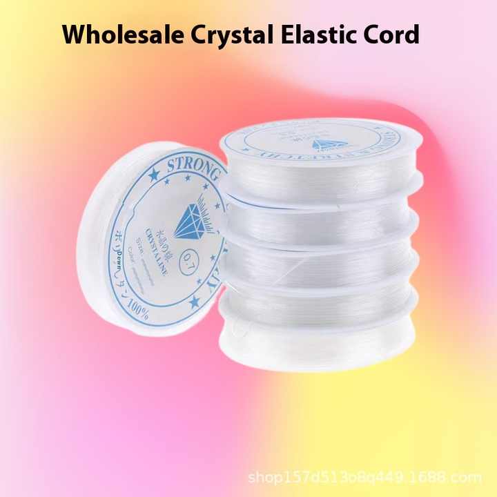 Handmade Beaded Transparent Crystal Elastic Line 0.5mm X 10m DIY Jewelry Accessories String Line ...