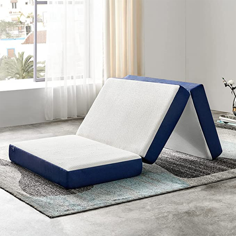 OEM Foldable Gel infused Convoluted Foam Folding Tri Fold Memory Foam Mattress Folding Bed with Mattress Topper