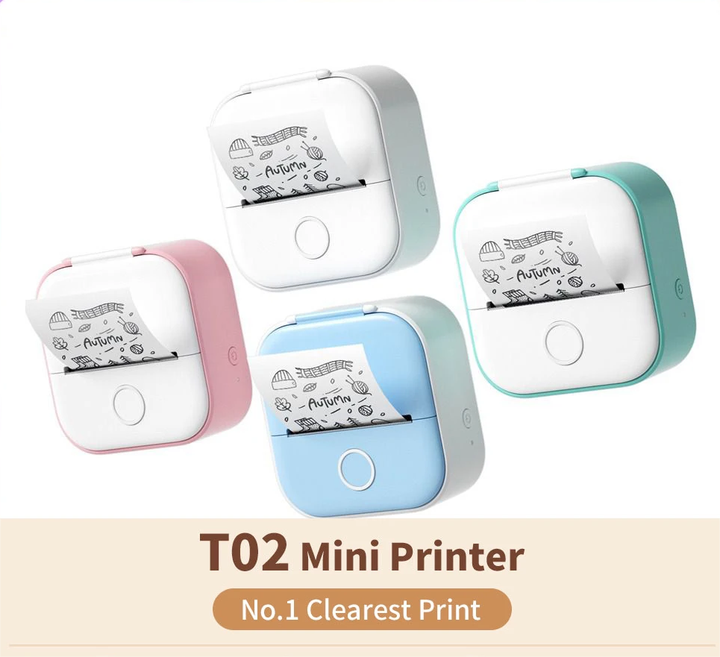 Phomemo T02 Thermal Printer - Portable, Bluetooth Label Printer