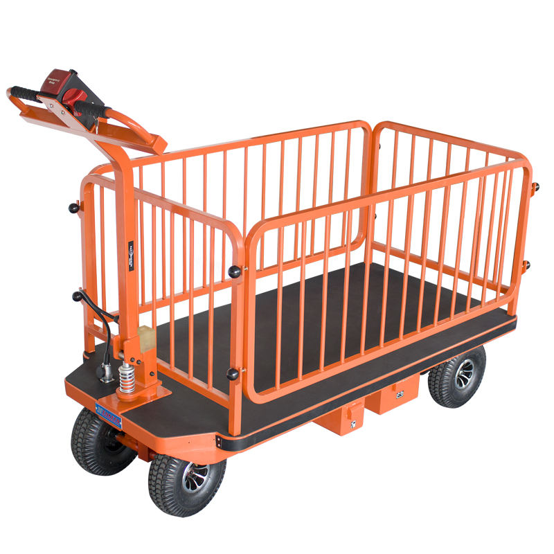 2024 Heavy-Duty Steel Motorized Platform Hand Cart & Trolley