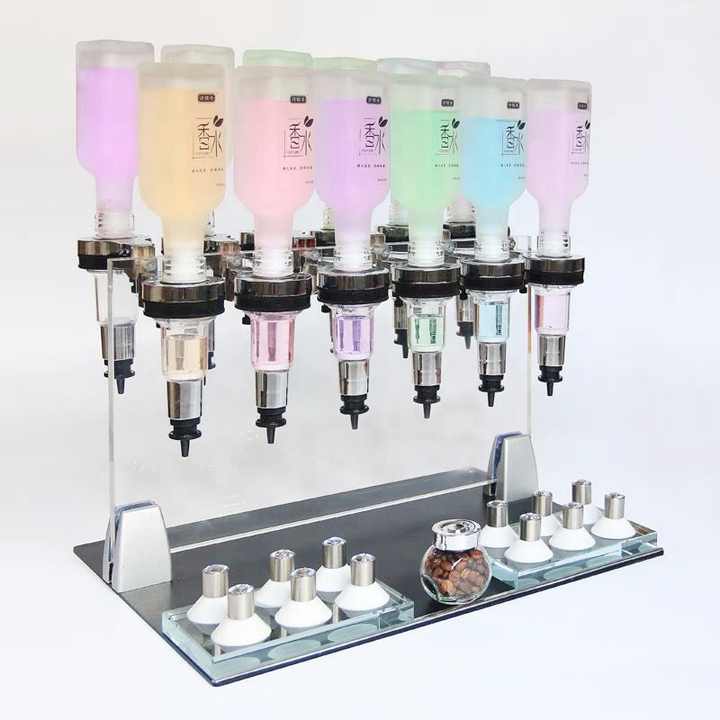 Glass Perfume Bottles Dispenser with 6 Heads for Perfume Bar - OEM