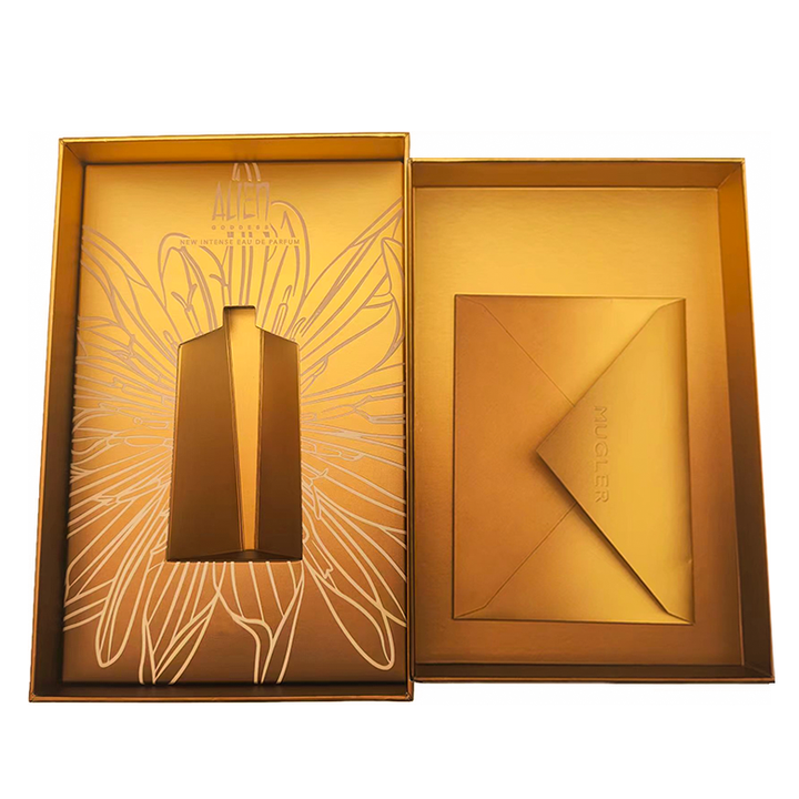 Gold Color Perfume Packing Box with UV Print High Quality Luxury Design ...