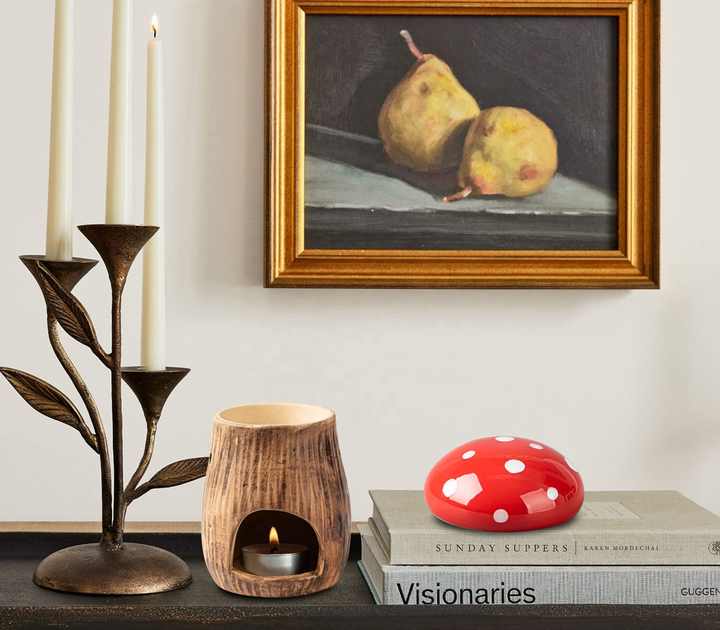 Creative Mushroom Modern Ceramic Oil Burner Tealight Candle Holder ...