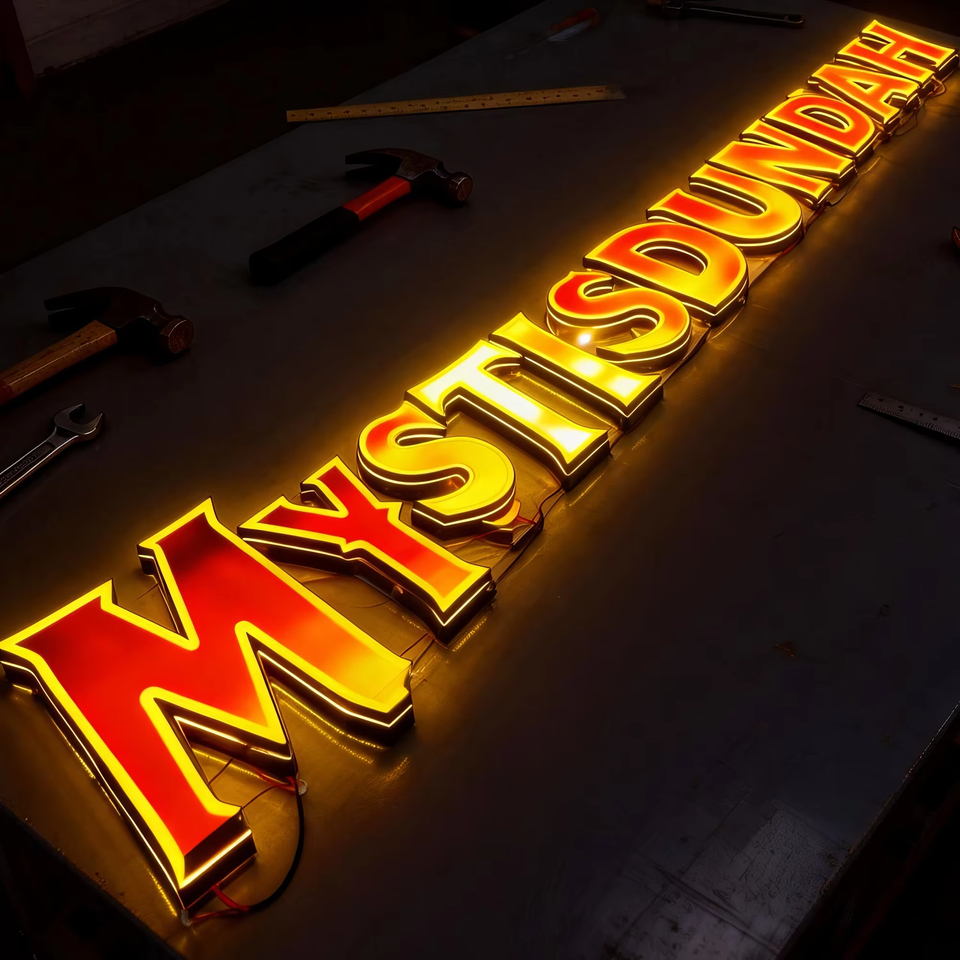 Custom Rgb Sign 3d Glowing Letters Sign Full Color Dynamic Colorful ...