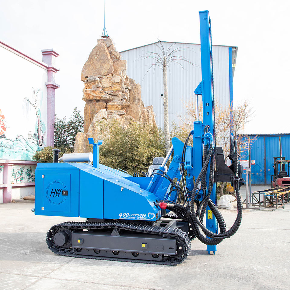 HENGWANG HWL400R Diesel Solar Pile Driver Machine 85kw Engine Solar ...