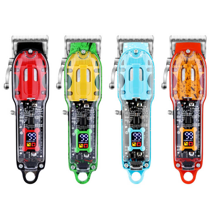 JM-200 Transparent Professional Rechargeable Hair Cut Machine Trimmer Electric Hair Trimmer With ...