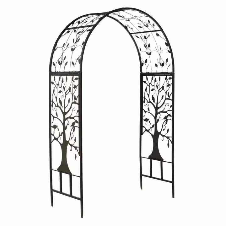 Metal Arched Garden Arbor With Tree of Life Design for Wedding Ceremony ...