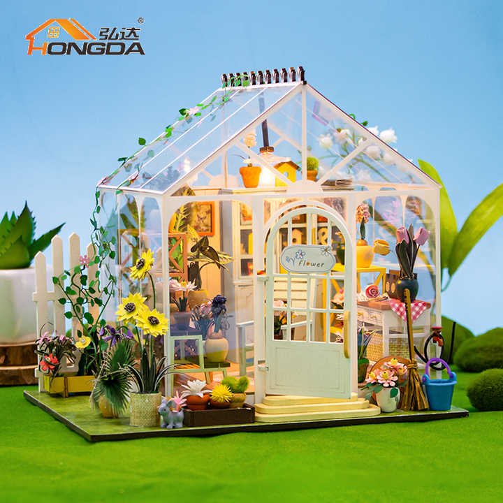 Hongda M2421 Sunshine Flower Dollhouse - DIY Wood Kit