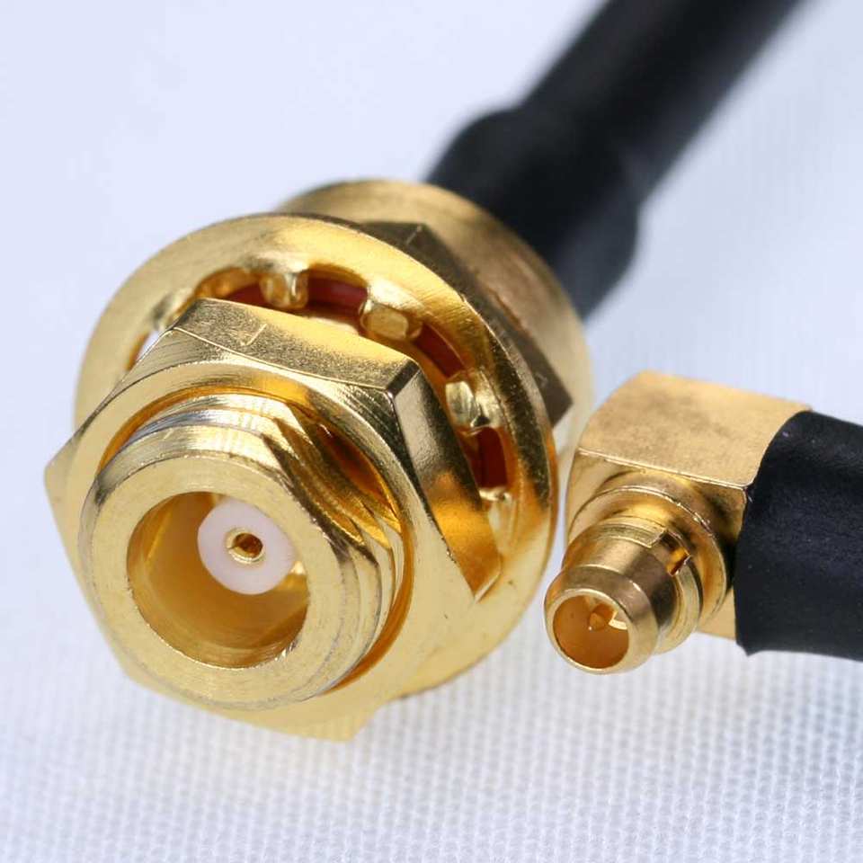 D85E39-L100- MCX jack bulkhead to MMCX plug right angle using JBY100 ...