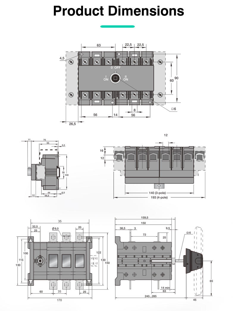 CSQ isolation switch three-phase load isolation switch 380v 800a 50 ...