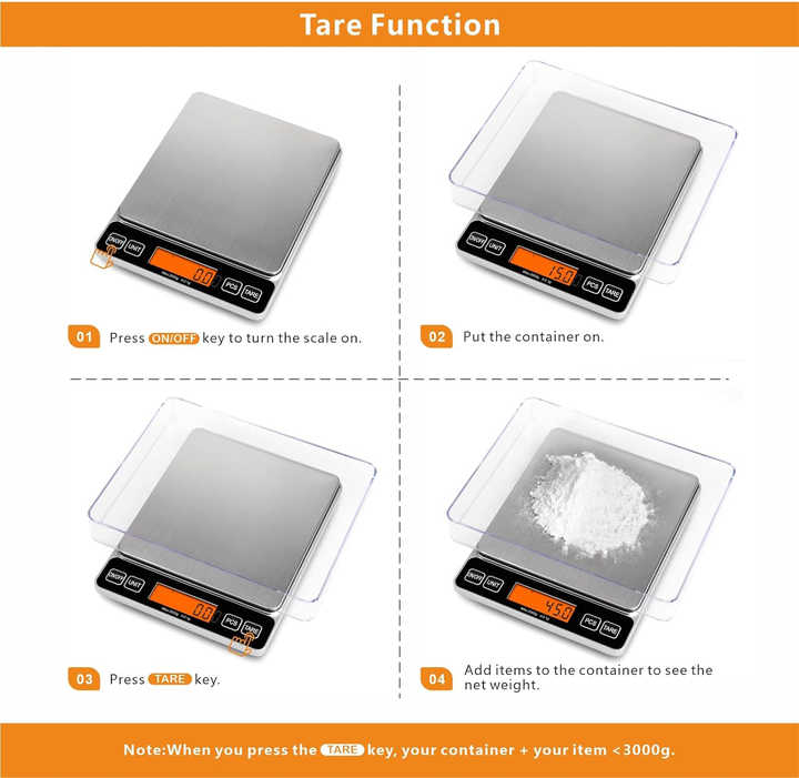USB Powered Food Gram Scales with Two Weighing Trays Digital Kitchen ...