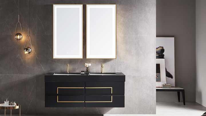 Luxury Double Vanities with LED Mirror - Perfect for Hotels