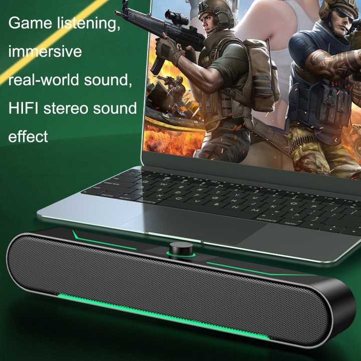 A39 RGB Luminous Stereo Gaming Soundbar - Computer Speaker Bar