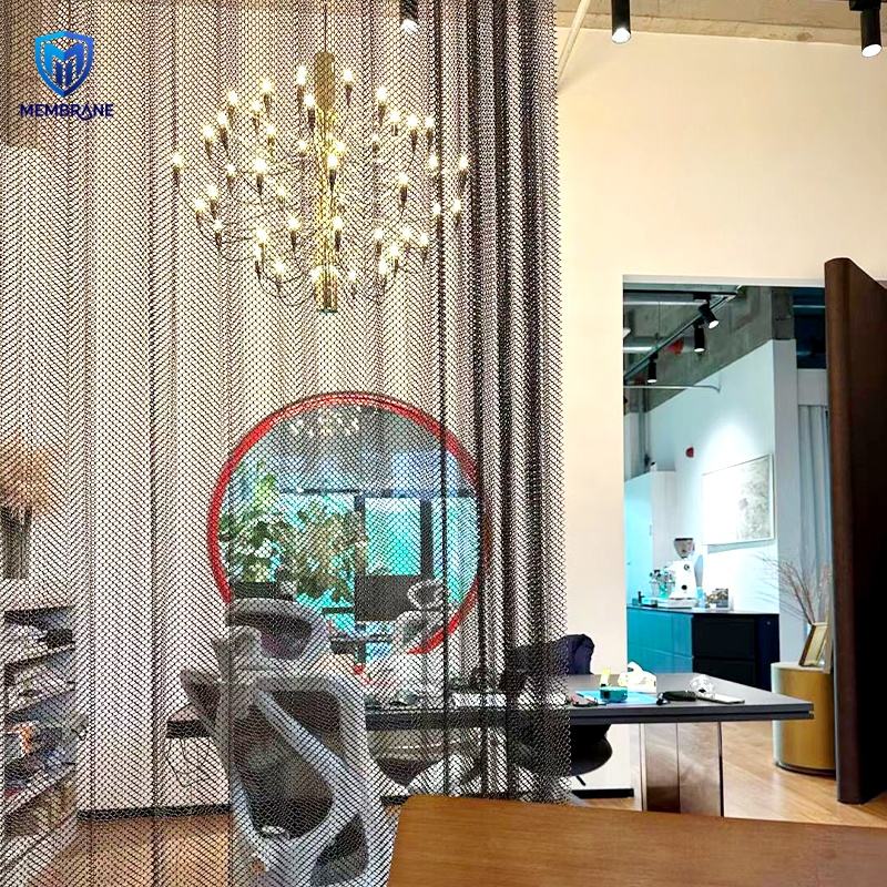 Interior Decoration Partitions Aluminum SS Chain Link Metal Woven Wire ...