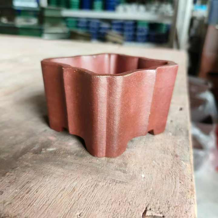 Yixing Unglazed Handmade Mini Bonsai Pot Leaf Shaped Bonsai Pot ...