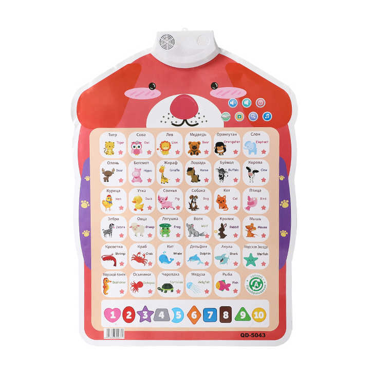 Russian Talking Early Education Wall Chart Educational Toys Kids 2-4 ...