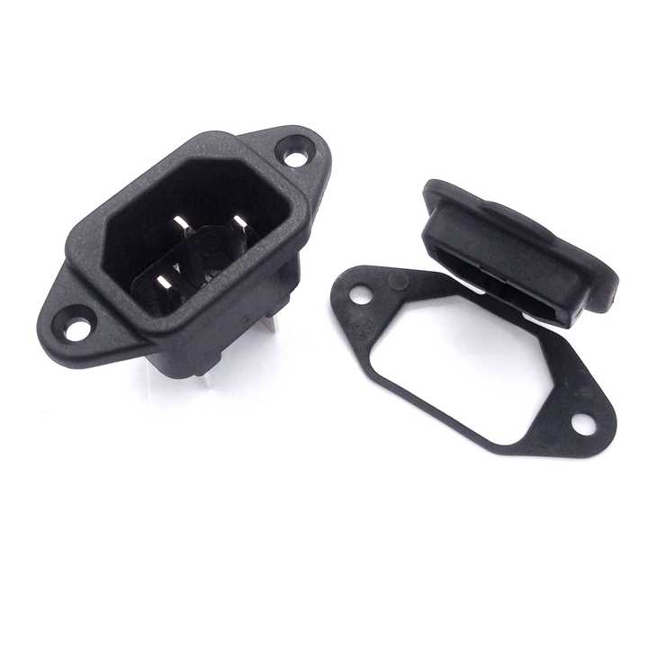 IEC AC 250V 15A/10A C14 6.3mm Panel Mount Power Connector Socket with ...