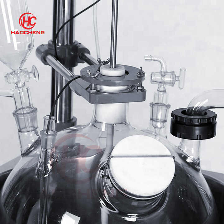 Lab Chemical Bioreactor Jacketed Glass Reactor Agitator Coated Tank ...