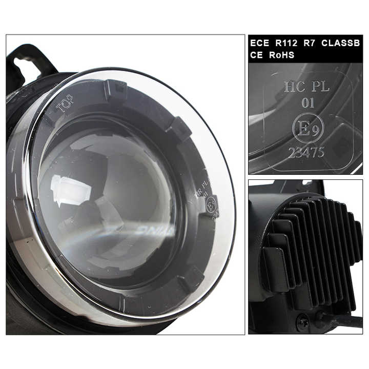 18W 90mm LED Headlight Agricultural Low Beam with Round LED Parkin for ...