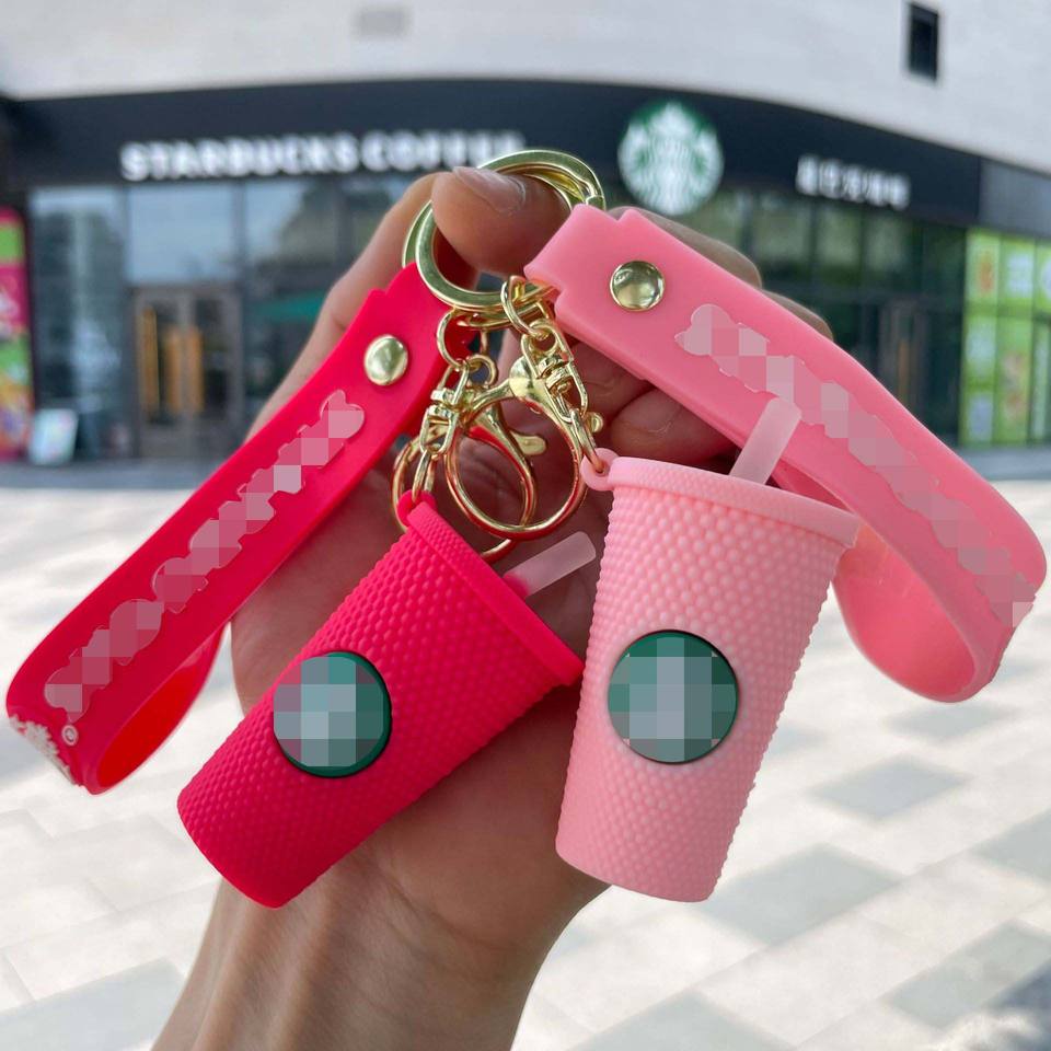 Cute 3D Coffee Cup Bear PVC Keychains Rubber Keychain Bag Pendant Toy ...