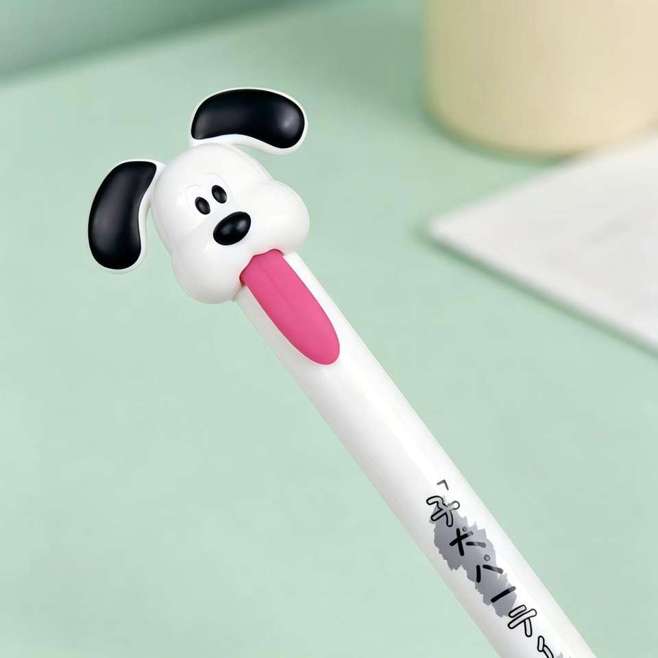 Cute Cartoon Erasable 0.5mm Gel Pen Stress Relief Puppy Tongue Pulling ...