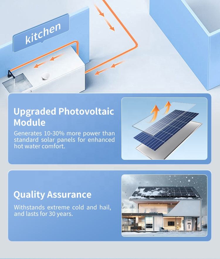 BTE Solar 60L 80L 100L Heat Pump Solar Geyser Flat Panel Electric Water ...