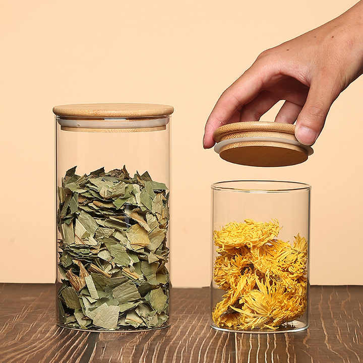 Wholesale Empty Transparent Borosilicate Glass Storage Jars Kitchen Food Spice Airtight Sealed ...