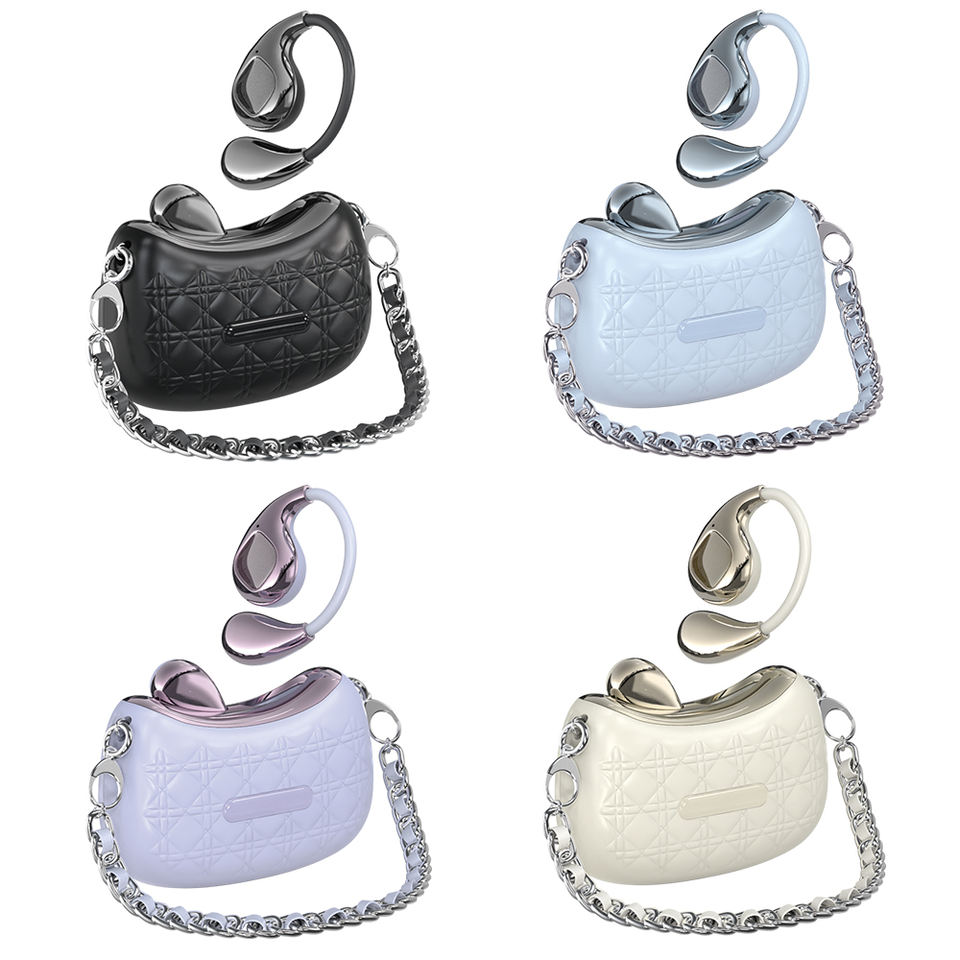 OWS Wireless Earbuds BT 5.4 Ear-Hook Design Handbag Shape for Women ...