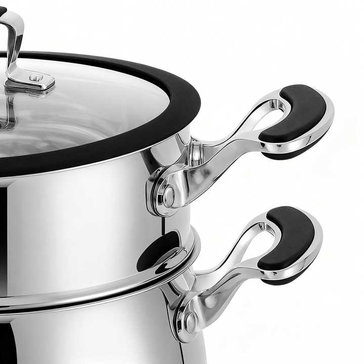 Hot-selling Stainless Steel Couscous Pot with Metal Handles Gas Stove ...