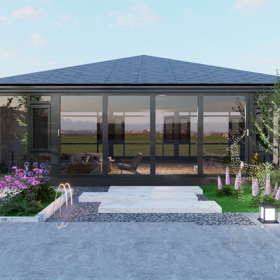 Corner Sunroom Design for Garden View Extension With Thermal Break ...