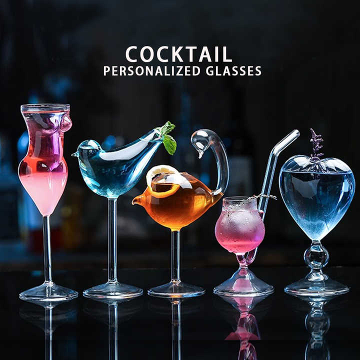 Hand Blowing Restaurant Irregular Cocktail Glass Cup Creative Shape ...