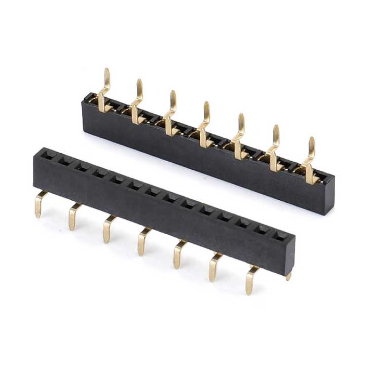 2.54mm Pitch Female Header H8.5 Single Row Right Angle Y Type 2.54mm Header 2 Thru 40P Connector ...