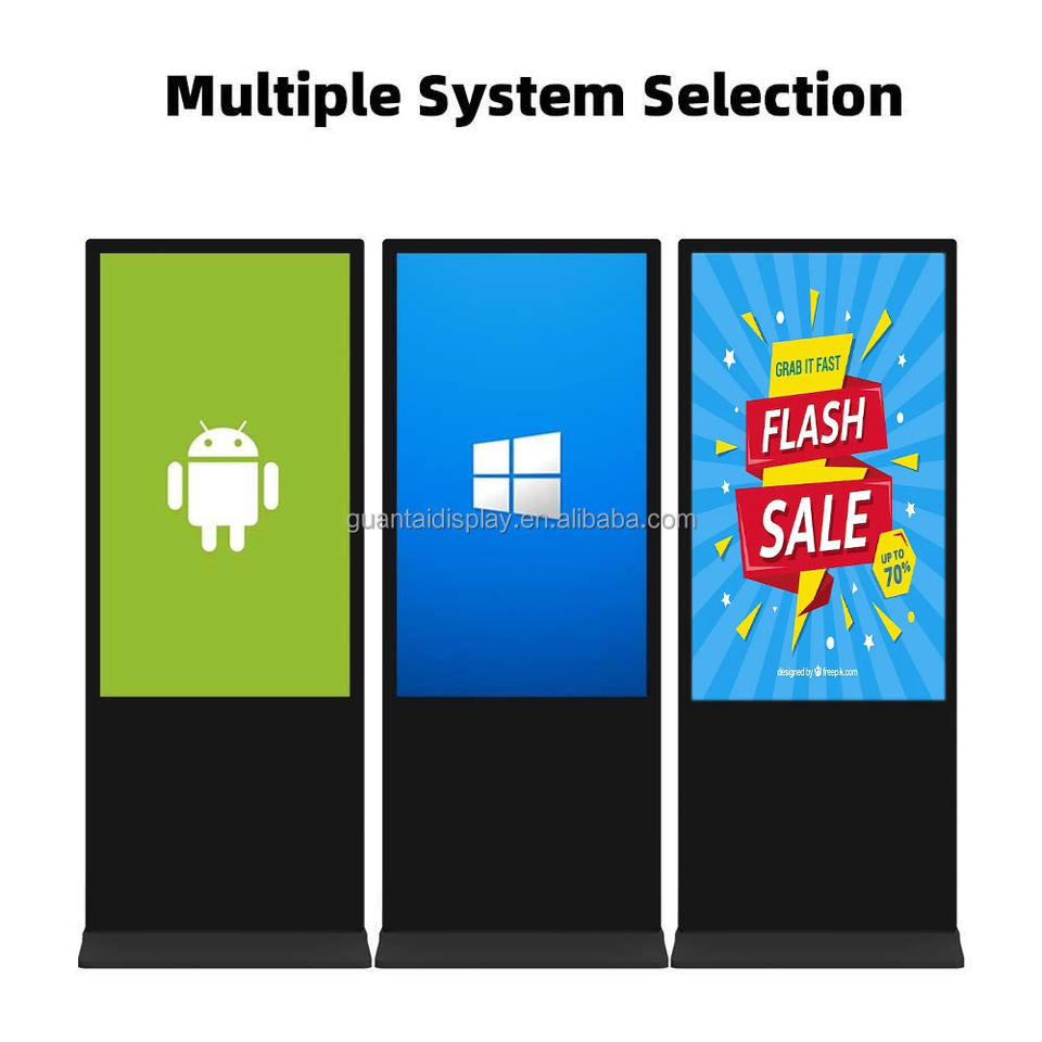 49-Inch Ultra-Thin Android Touch Screen LCD Advertising Kiosk Floor ...