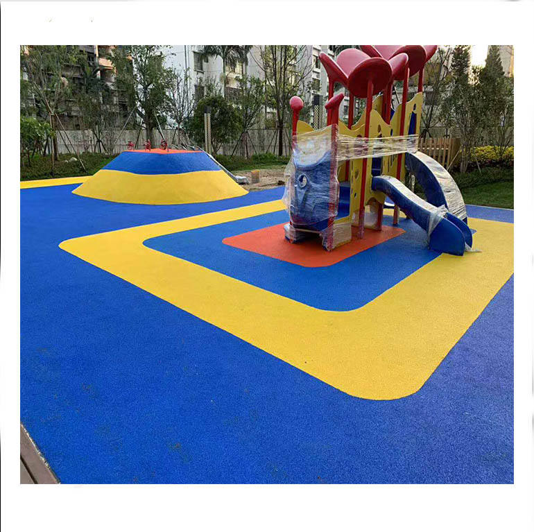 poured in place rubber cushioned playground Athletic Track Material ...