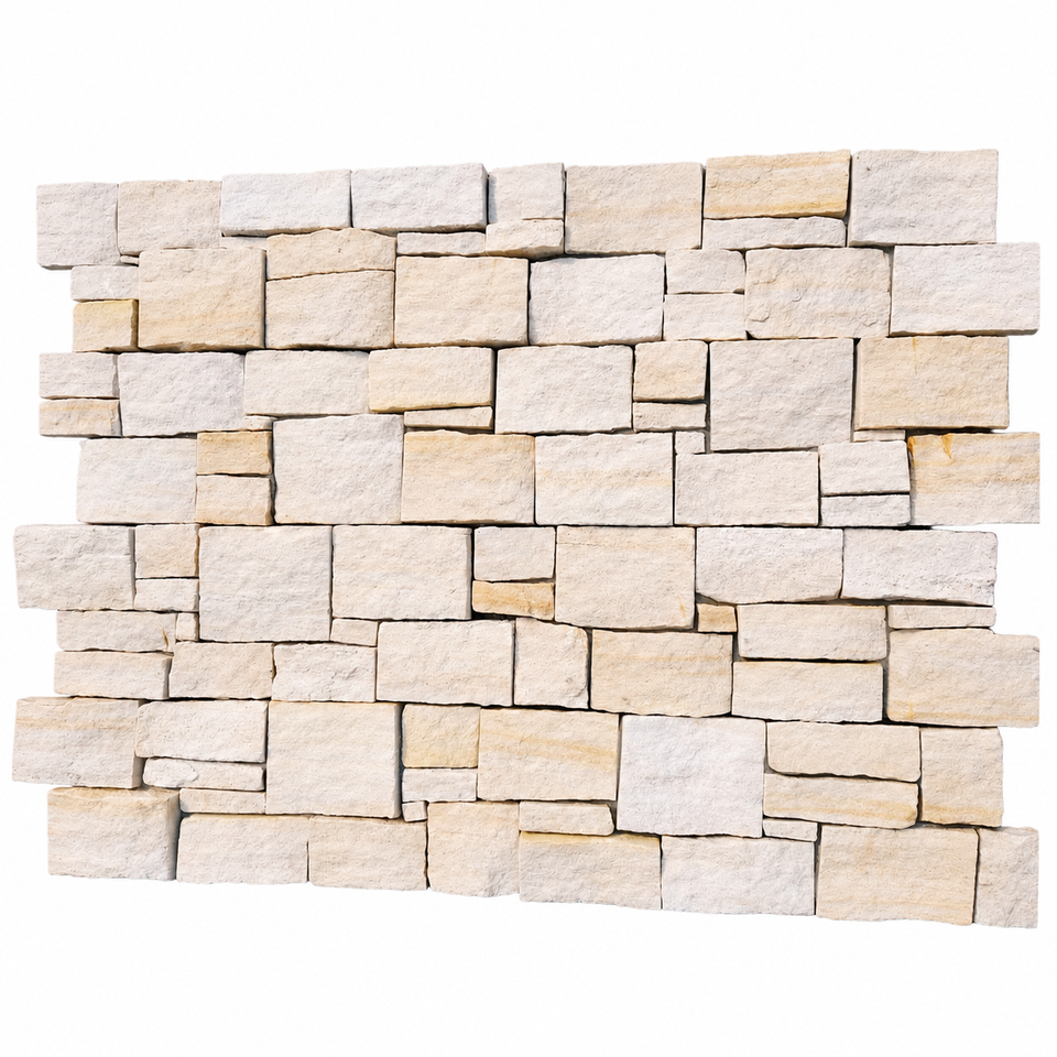 White Sandstone Flag Slab Split Stone Veneer Exterior Wall Cladding ...