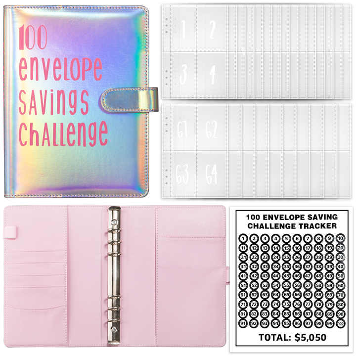 Hot Sales Customized 100 Days Saving Money Challenge Notebooks Leather ...