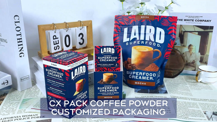 Custom Printed Instant Coffee Powder Sachet Paper Box Matte Vanishing ...