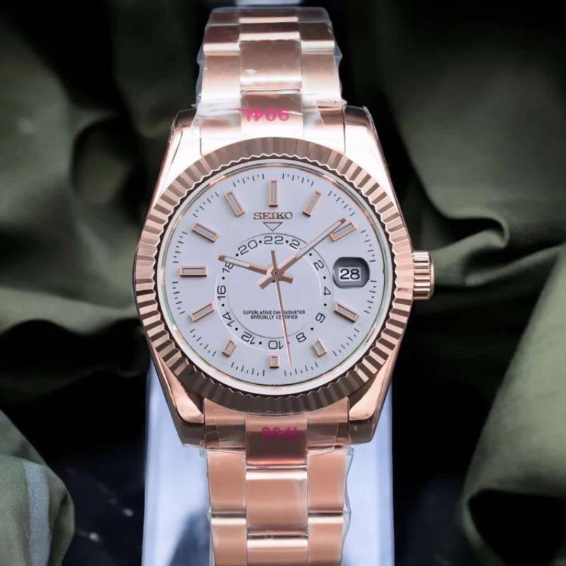Seiko New Mechanical Watch Dog Tooth Bezel Log NH35 Movement, Stainless ...