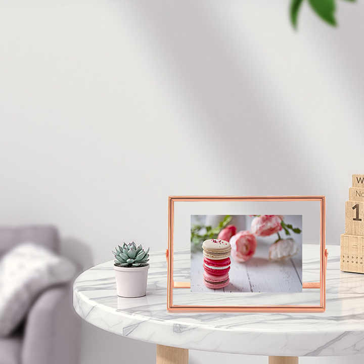 Retro Metal Crafts Simple Photo Frame Glass Art Thin Metal Picture ...